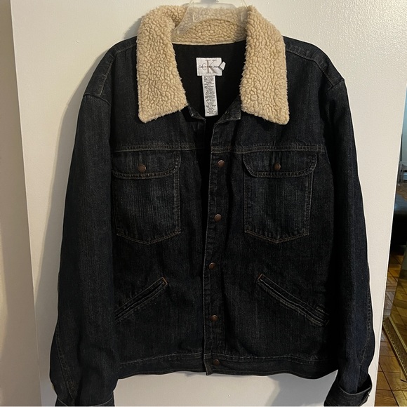 Calvin Klein Jeans | Jackets & Coats | Shearling Denim Jacket | Poshmark